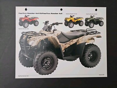 2007 Honda TRX420FE Rancher 4x4 ATV Motorcycle 1-page Brochure Spec ...