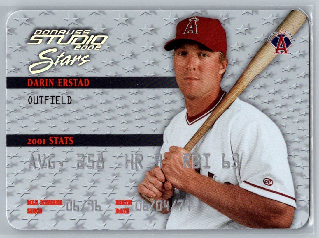 2002 Donruss Studio Stars #SS-28 Darin Erstad Anaheim Angels Baseball ...