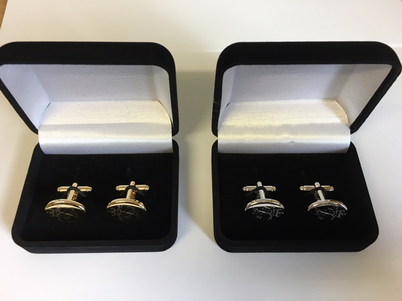 REME CREST ENGRAVED CUFFLINKS, GOLD OR SILVER, NEW & PRESENTED IN A ...