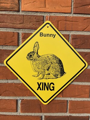Bunny Crossing Sign: 'Bunny XING'. NEW!! KC creations Rabbit | eBay