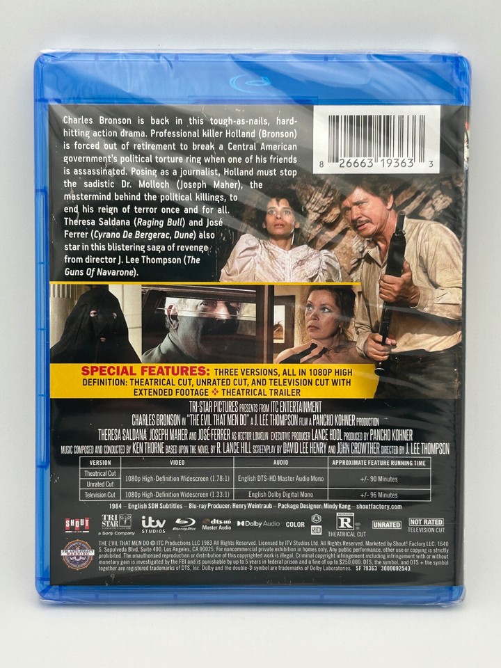 The Evil That Men Do Blu-ray Shout Factory Ltd. Ed. Charles Bronson 80s ...
