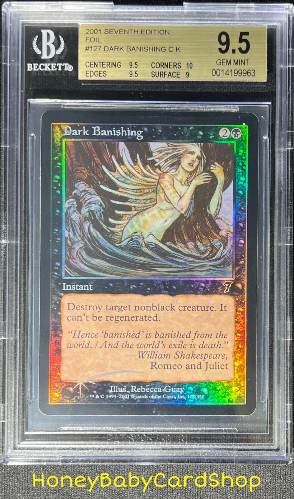 MTG Seventh Edition Foil 2001 Dark Banishing BGS 9.5 GEM MINT Silver ...