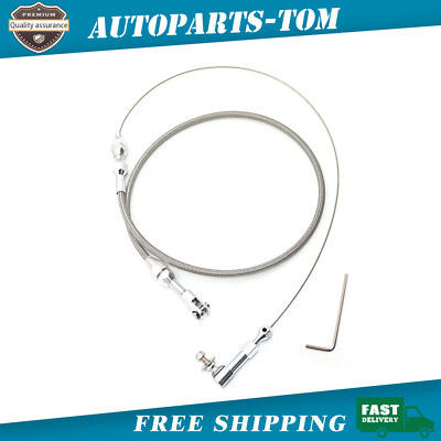 24" THROTTLE CABLE BRAIDED STAINLESS STEEL UNIVERSAL ACCELERATOR For ...
