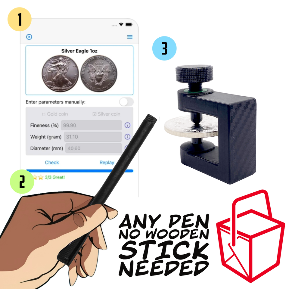 Brainir Mini-C Coin Clamper v3 Ping Test Silver Gold Coin Bar Pinger ...