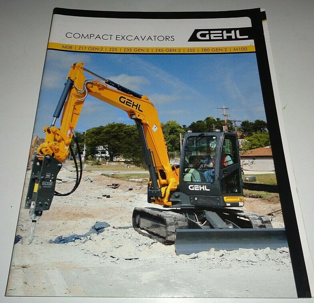 *Gehl M08 Z17 Z25 Z35 Z45 Z55 Z80 M100 Compact Excavator Sales Brochure ...