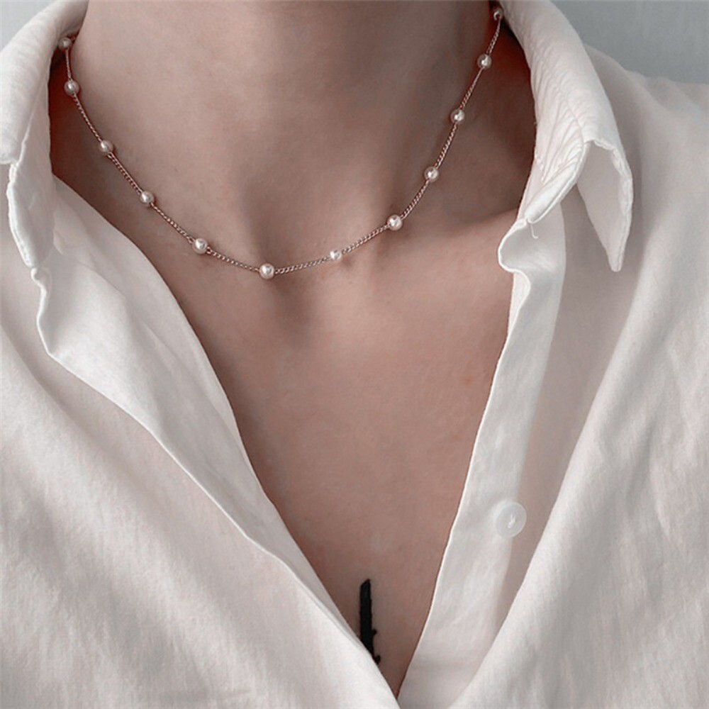 Jewelry Clavicular Chain Pendant Girl's Neck Chain Pearl Neck Chain | eBay