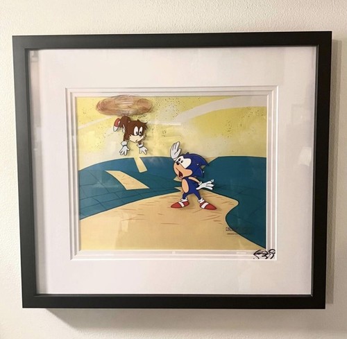 Sonic The Hedgehog Original Hand-Painted & Framed Animation Cel (1993 ...