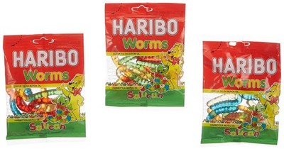 Haribo Gummi Candy, Worms, 80g x 24, Halal, 24 Packs, Solucan | eBay