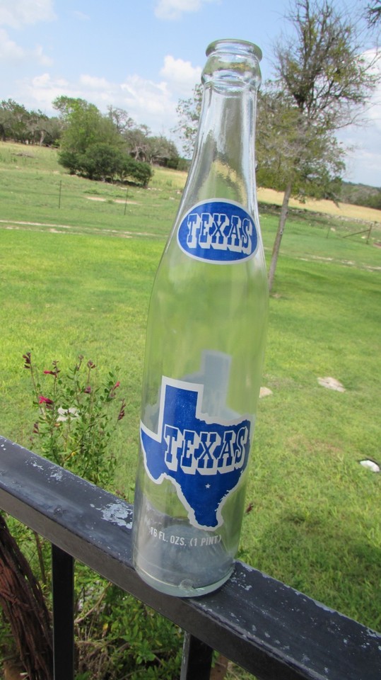 ACL TEXAS LABEL SODA BOTTLE 16 OZ. 1 PINT BLUE/WHITE/CLEAR | eBay