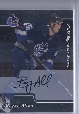 2001-02 BE A PLAYER SIGNATURE SERIES BRYAN ALLEN AUTOGRAPH AUTO 077 BAP ...
