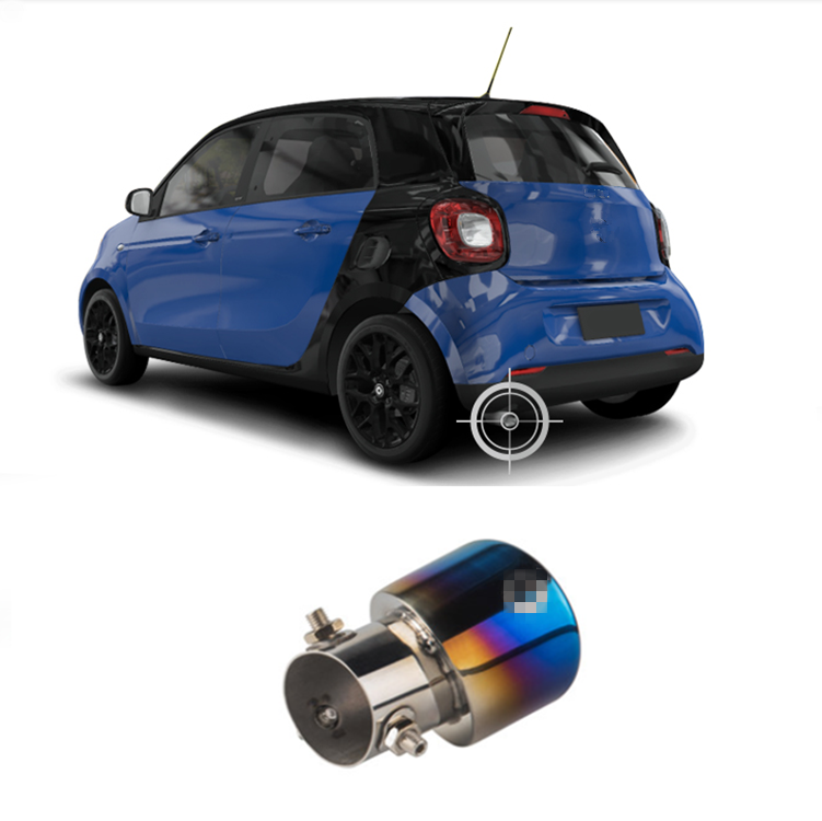 For Smart Fortwo 2015-2018 Blue Stainless Rear Exhaust Muffler Tip End ...