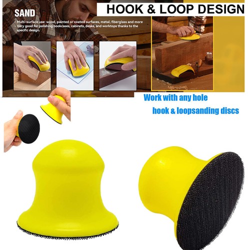 3 Inch Round Hand Sanding Block for Hook & Loop Sandpaper Polishing Pad ...