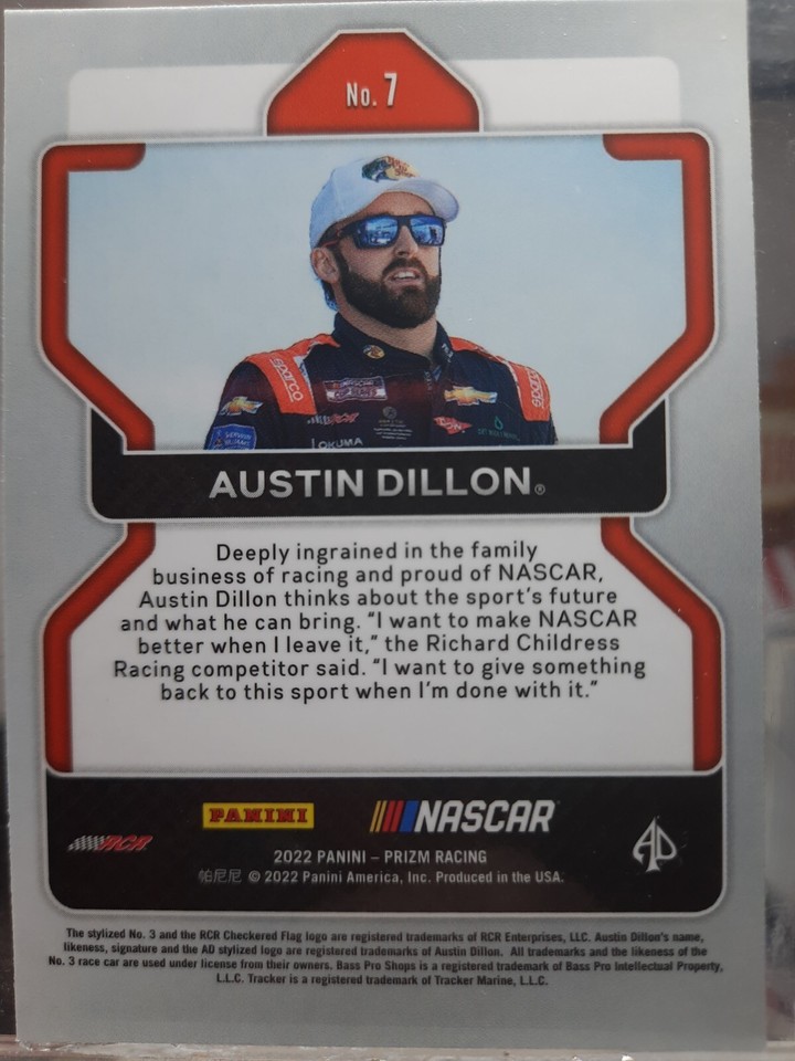 2022 Panini Nascar Austin Dillon Trading Card #7 | eBay