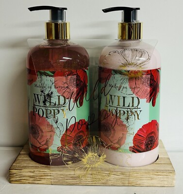 Maison De Savon ~ Wild Poppy Hand Soap & Hand Lotion 16.9 fl oz Each | eBay