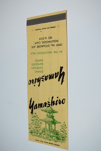 Yamashiro Hollywood California Map 30 Front Strike Matchbook Cover | eBay