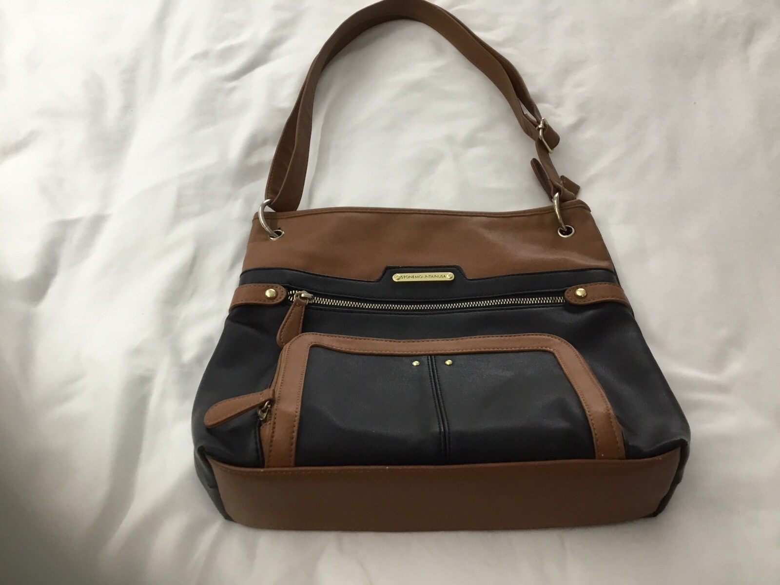 Stone Mountain USA Purse Cross Body Bag adjustable strap Black & Brown ...