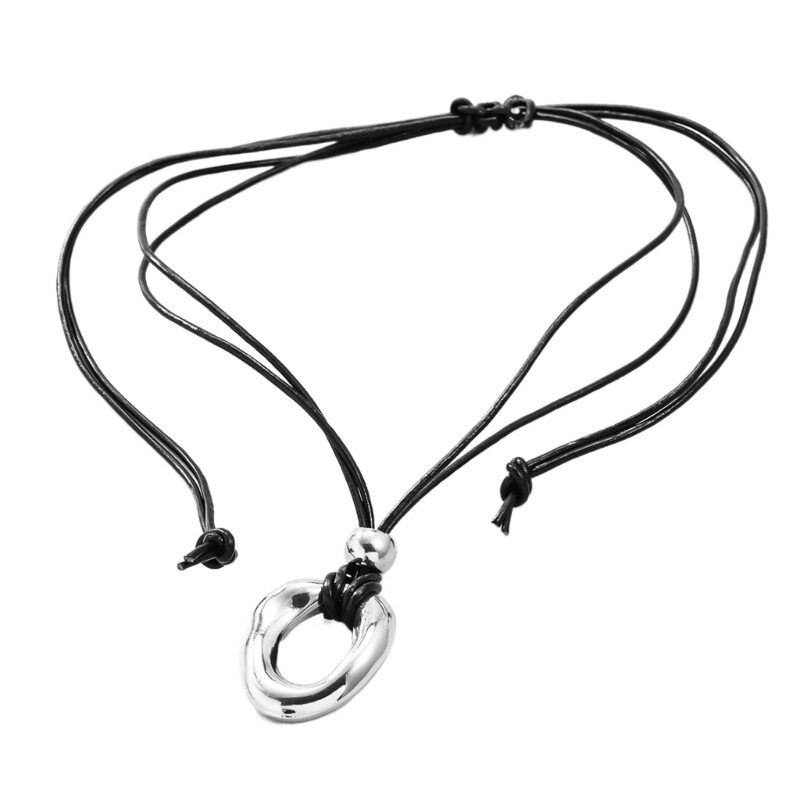 Irregular Pendant Necklace Adjustable Drawstring Neckband Fashion ...