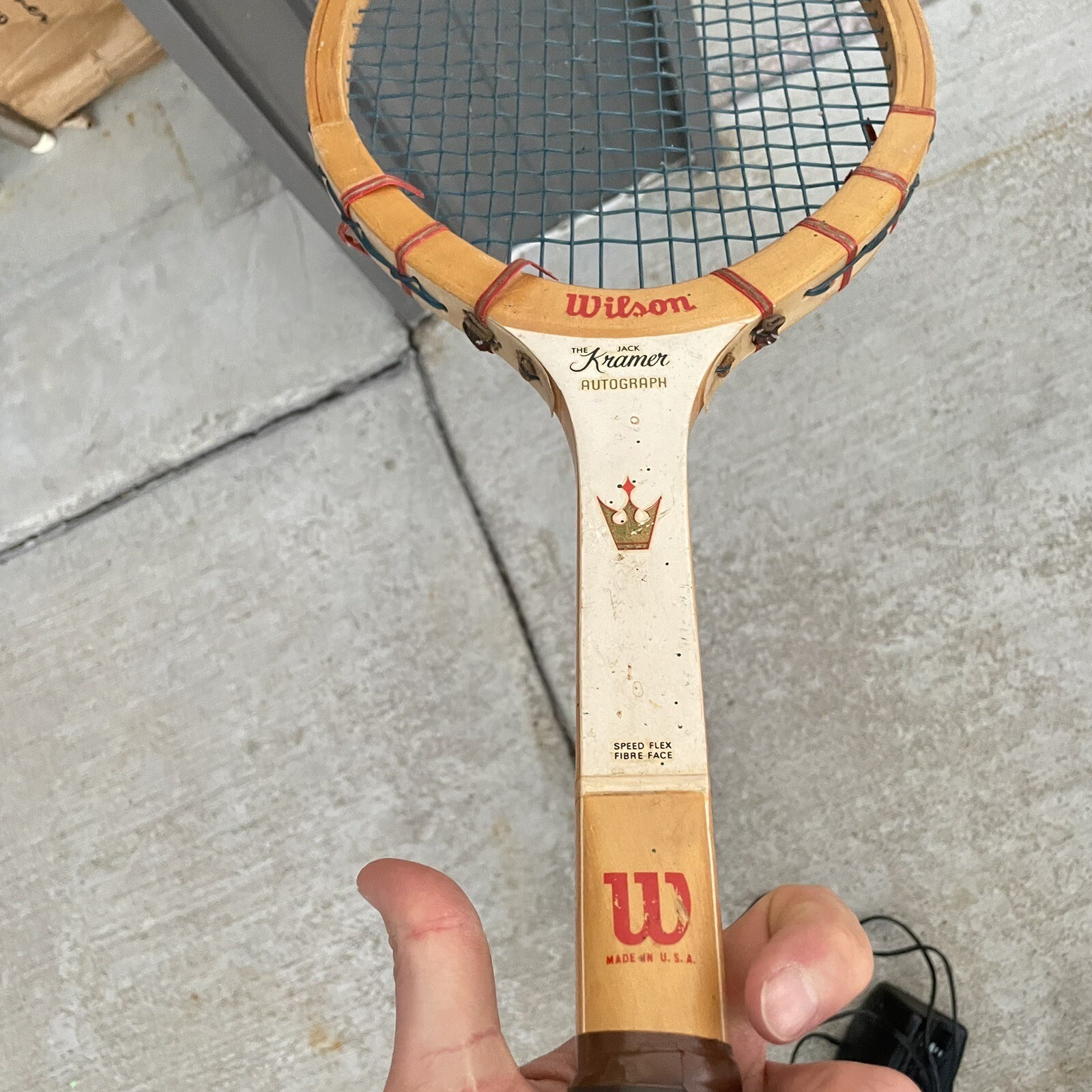 Vintage Wilson Jack Kramer Autograph Wood Tennis Racket Leather Handle ...