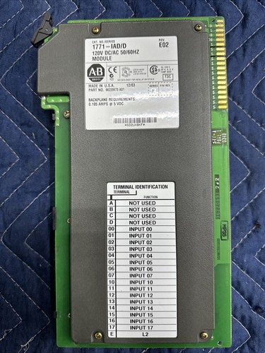 ALLEN-BRADLEY 120VOLT DC/AC INPUT MODULE 1771-IAD/D REV. E02 | eBay