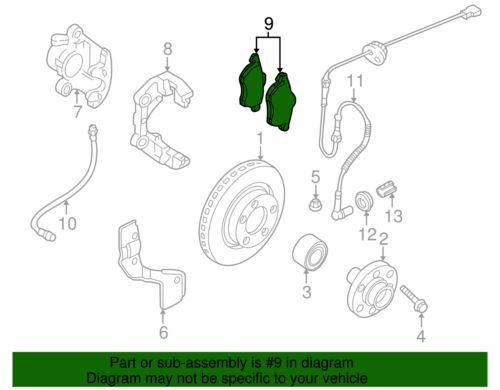 Genuine Volkswagen 1999-2000 Passat GLS Front Disc Brake Pad 4B0-698 ...