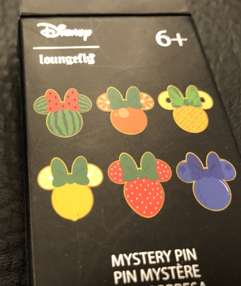Disney pin Loungefly Minnie Mouse fruit blueberry scented blue bow ...