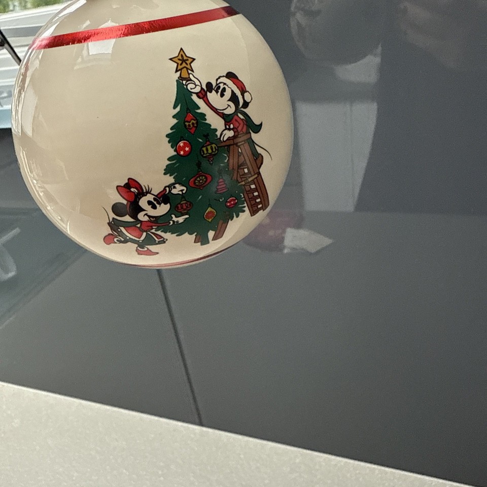 Disney Beige & Red Collectable heavy porcelain Bauble Santa’s little ...