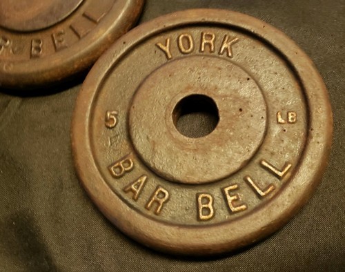 Vintage York 5 lb Weight Plates Pair Read | eBay