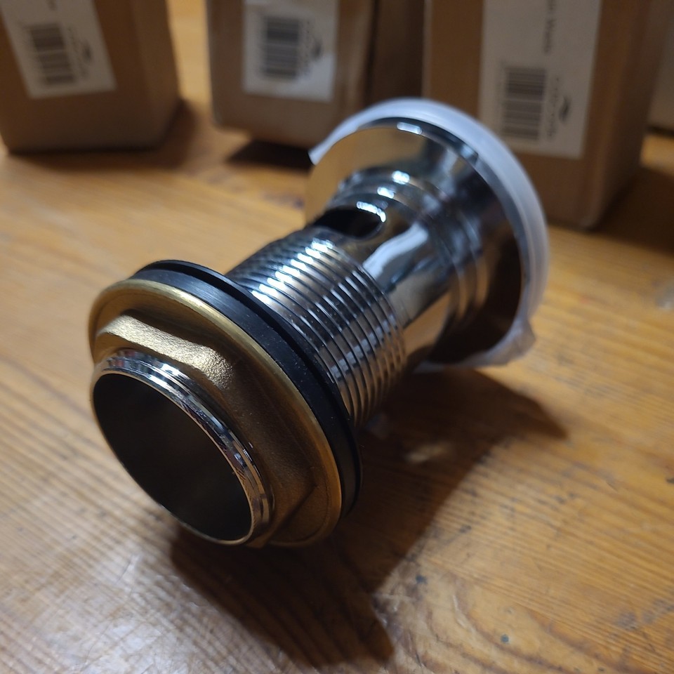 Basin Sink Waste Slotted Pop Up Click Clack Sprung Plug with Overflow ...