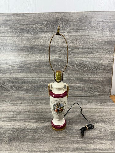 1940’s Ulrich Antique Victorian Art Deco Lamp French County Floral Gold ...