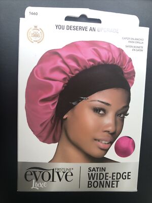 Firstline Evolve Luxe Satin Wide-Edge Bonnet for nighttime curl ...