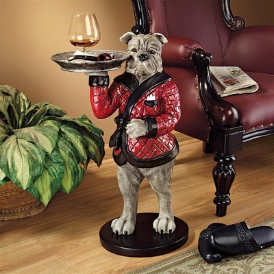 27" British Bulldog Hound Dog Butler Sculpted Novelty Tray Table | eBay