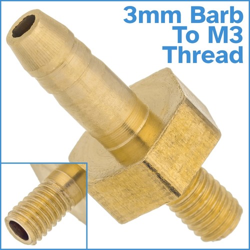 Brass 3mm Barb Hose To M3 Metric Male Threaded Pipe Fitting Tail ...