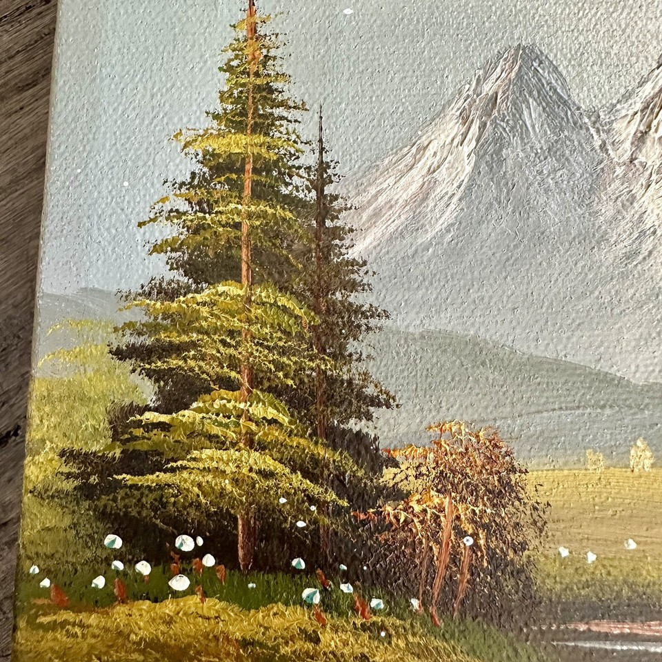 KIM SPENCER RIVER SNOW MOUNTAIN LANDSCAPE OIL ON CANVAS PAINTING ART ...