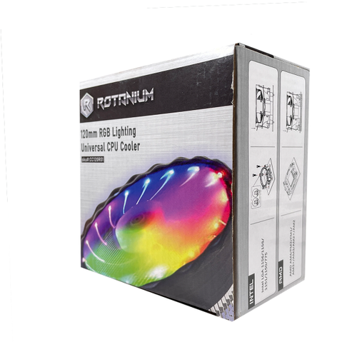 Rotanium 120mm (12cm) "RGB" Universal CPU Cooler MODEL : CC120R01 [F33 ...