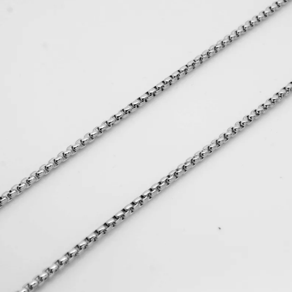 18"-26" Stainless Steel Round Box Link Chain Necklace Men’s Women 2mm ...