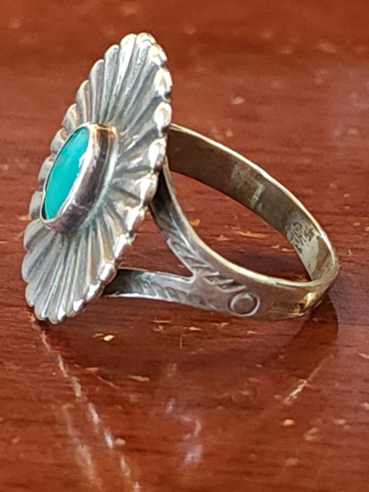 Navajo Indian Sterling Silver Concho Flower Green Tur… - Gem