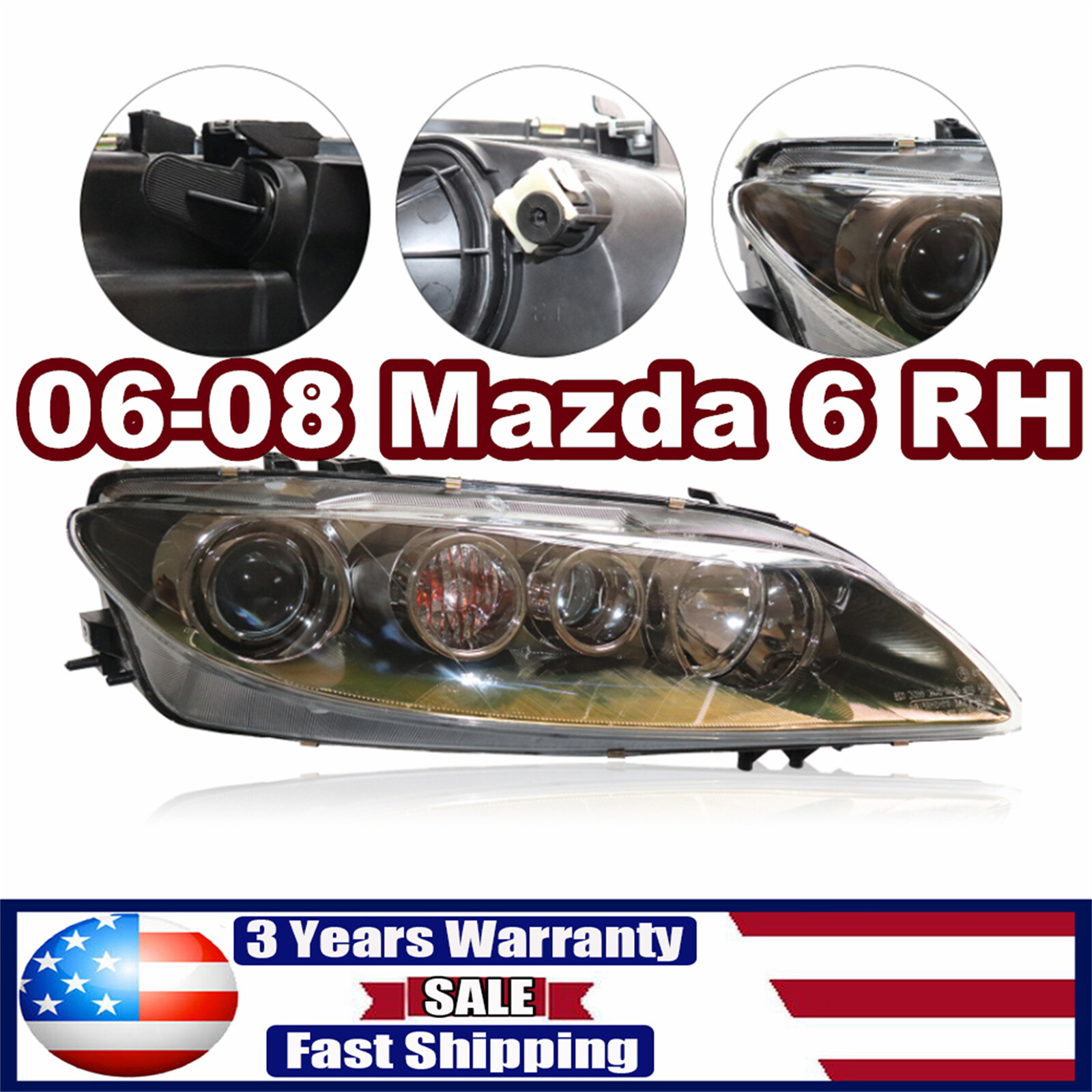 RH Side For 2006-2008 Mazda 6 Headlight Assembly Right Passenger Side ...