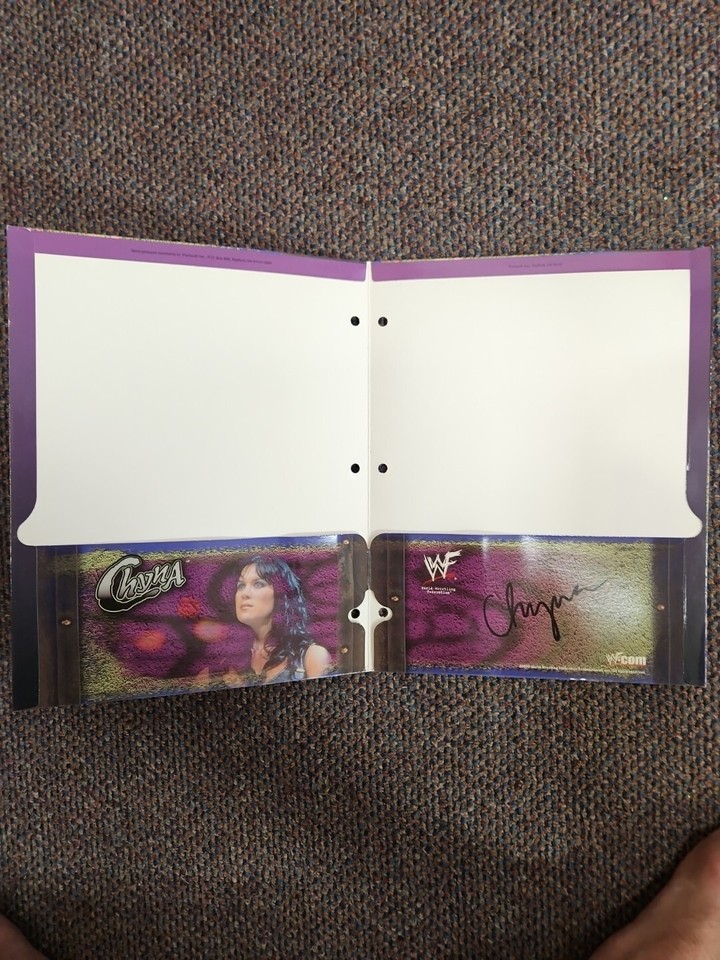 2001 Chyna WWF Wrestling School Folder WWE Paper Two-Pocket 3-Hole ...