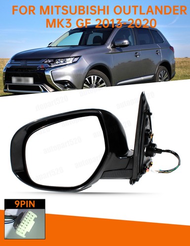Left 9 Pin Heated Door Wing Mirror For Mitsubishi Outlander MK3 GF 2013 ...