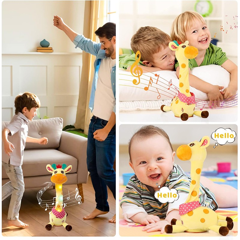 Dancing Talking Giraffe Toy, Stuffed Animal Baby Toy Repeating What You ...