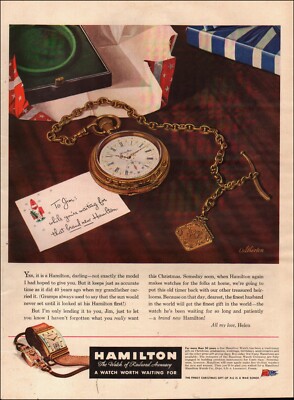 1944 Vintage ad Hamilton Watches Railroad Accuracy art WWII 04/03/23 | eBay