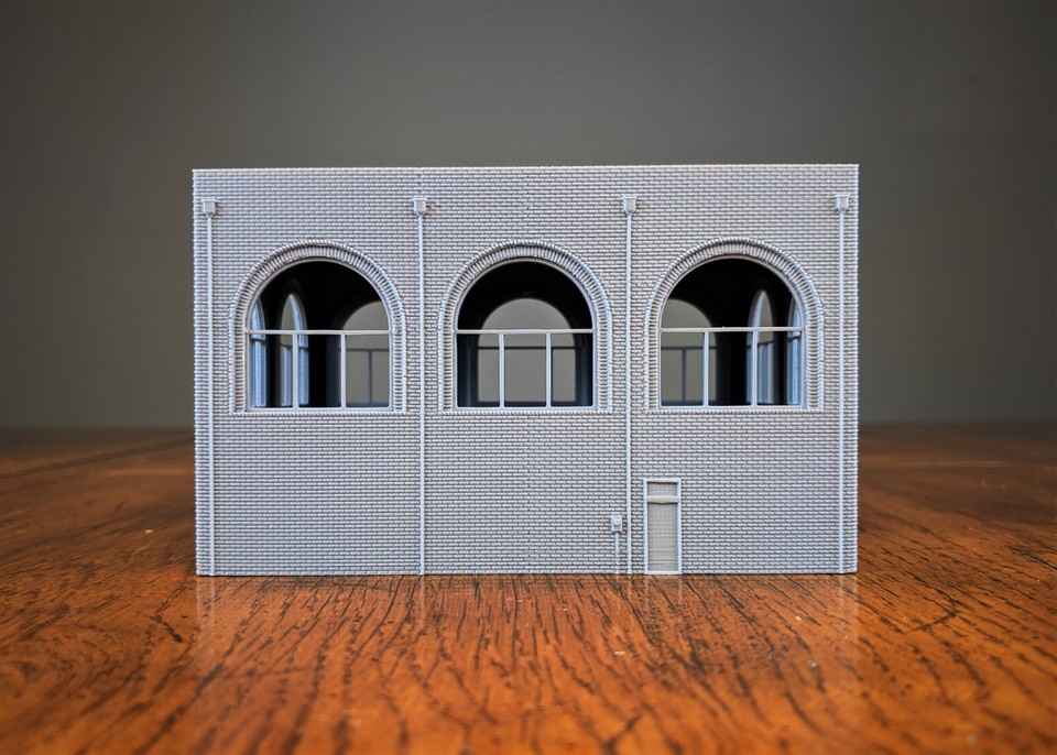 HO Scale - Large Arched Office Building Brick Ext. - 1:87 Scale ...
