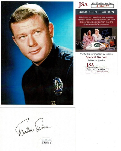 MARTIN MILNER SIGNED 3x5 AUTOGRAPH CUT + PHOTO "ADAM-12, ROUTE 66" JSA ...