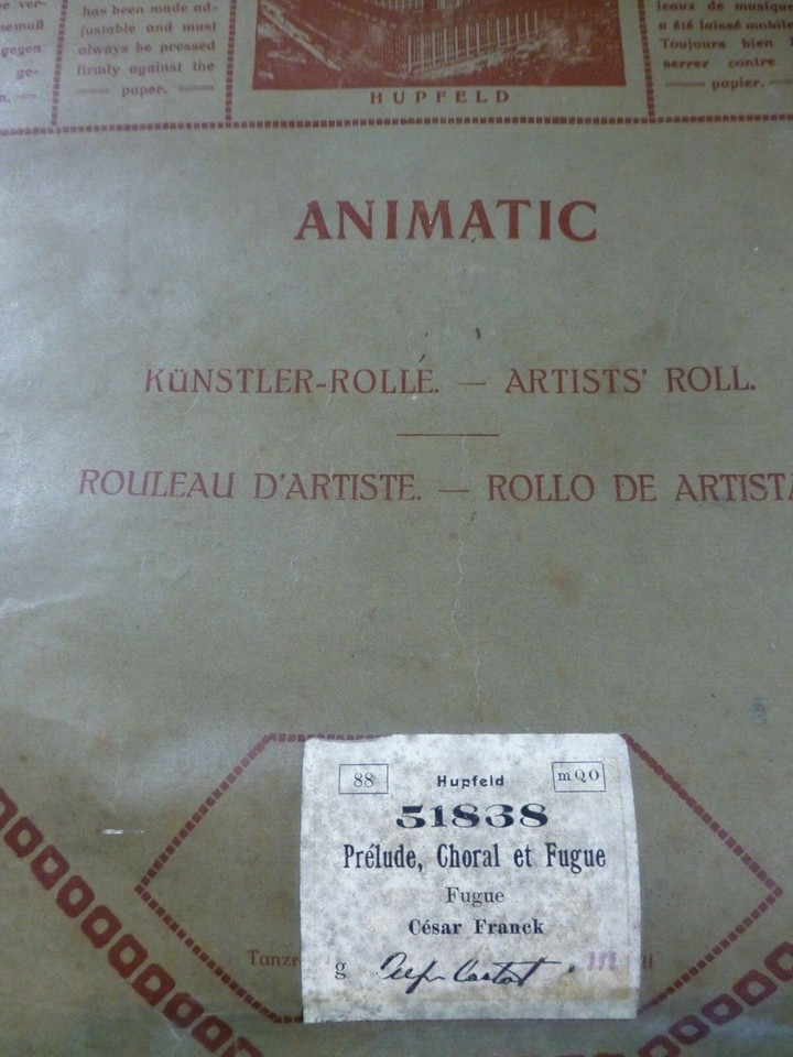PIANOLA ROLLS. 8 Hupfeld Animatic Hand Played Piano Rolls. | eBay