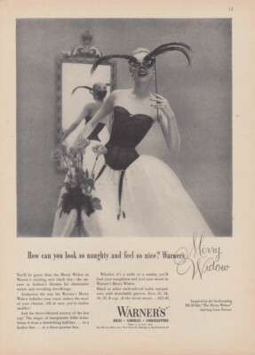 How can you look so naughty & feel so nice Warner's Merry Widow bra ad ...