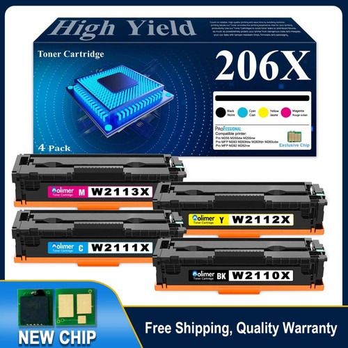 Compatible 206X 4-Pack Toner with Chip for HP Pro M255 M255dw M255nw ...