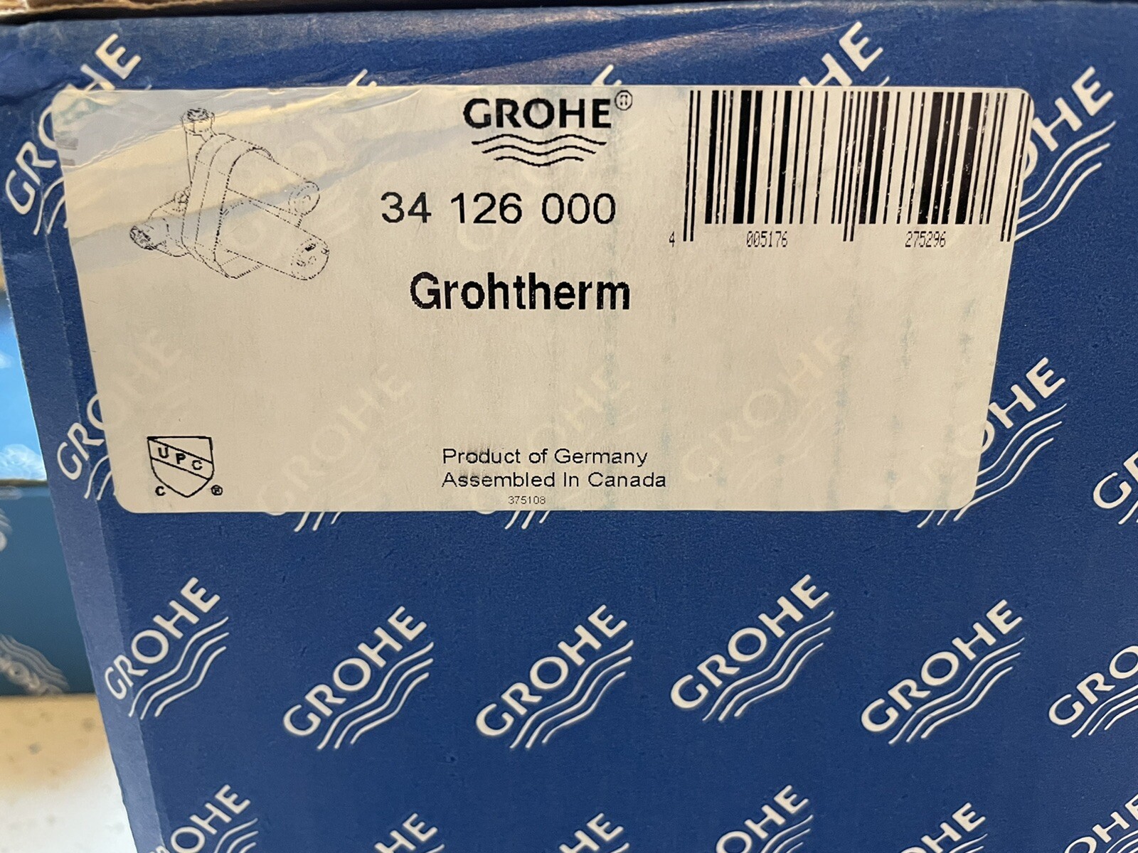Grohe 34126000 GROHTHERM 1/2-In THERMOSTATIC Shower Mixer Rough-in with ...