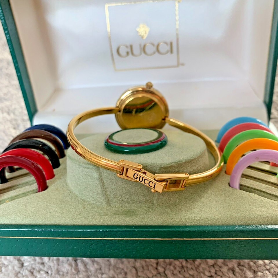 Gucci Change Bezel 12 Colors White/Gold Women's Watch Plating Quartz ...