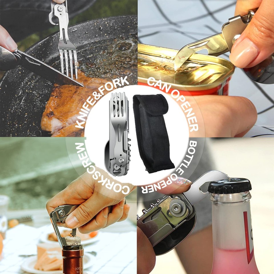 Camping Cookware Set Camping Survival Stove Pot Pans Kit Portable Mess ...