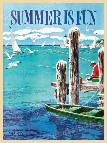 "Summer is Fun" 1960s era Vintage Travel Poster - 24x32 | eBay